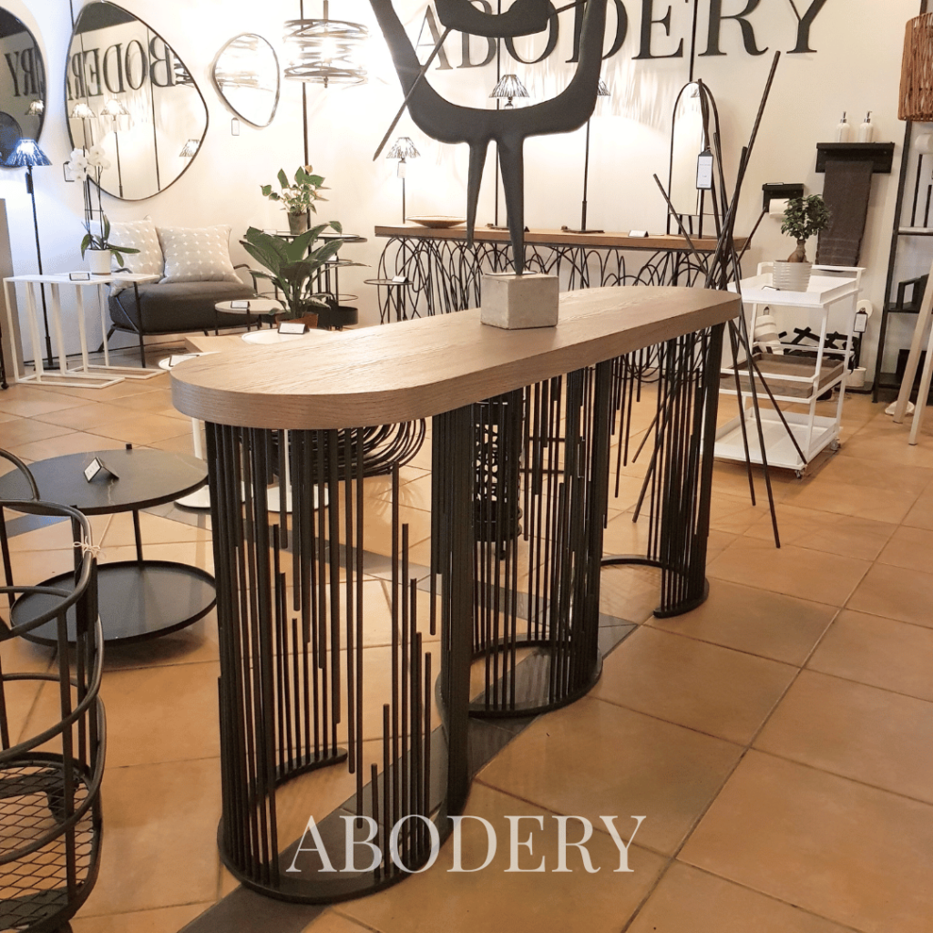 Waterfall Thick Oak Console - Abodery - Style Your Space with Abodery