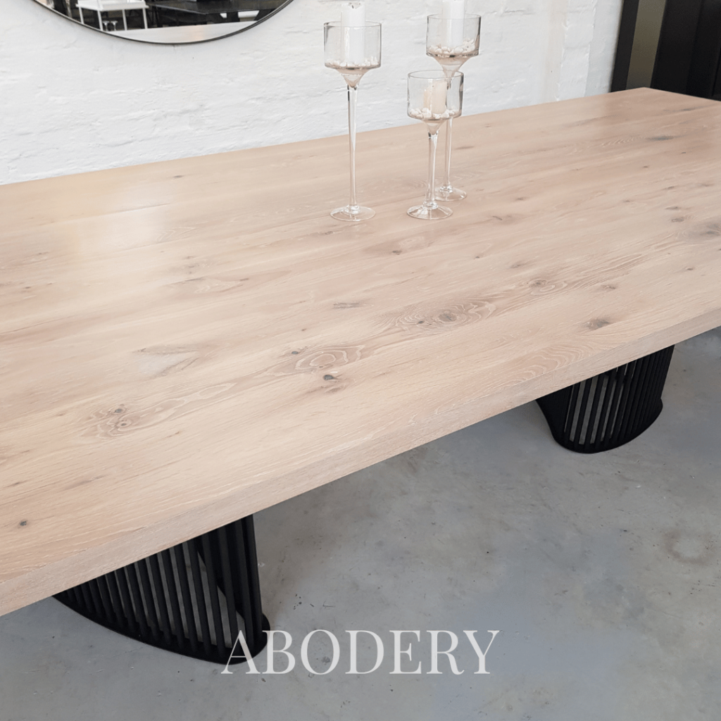 Katara Solid Oak Dining Table - Abodery