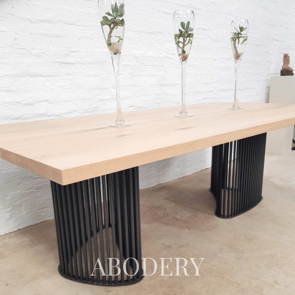 Katara Solid Oak Dining Table - Abodery