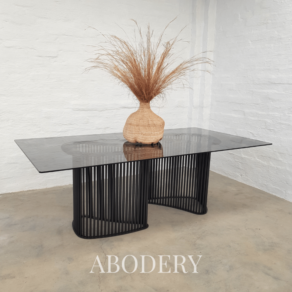 Katara Glass Dining Table - Abodery