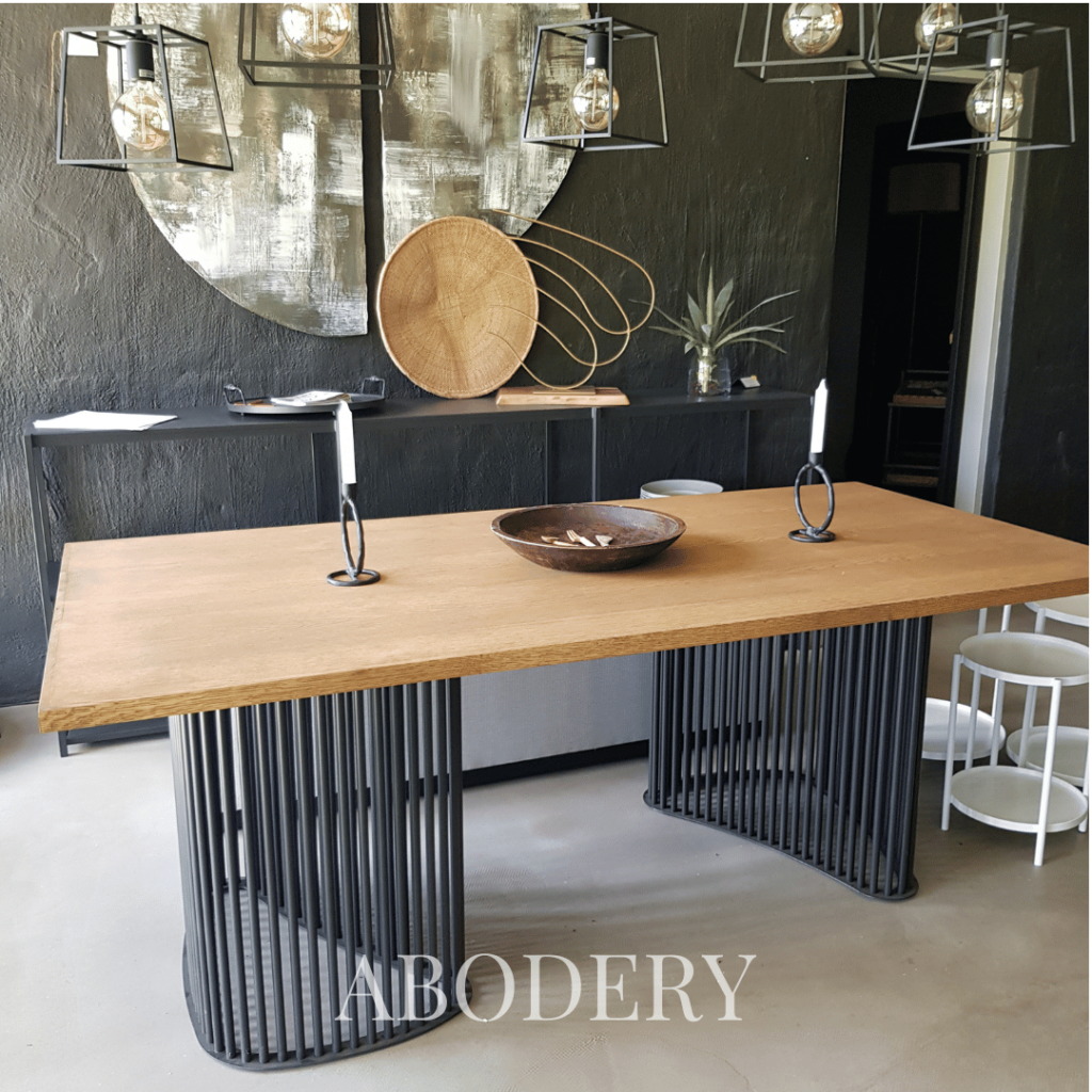 Katara Oak Veneer Dining Table - Abodery - Style Your Space