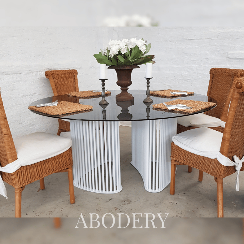 Katara Round Glass Dining Table - Abodery